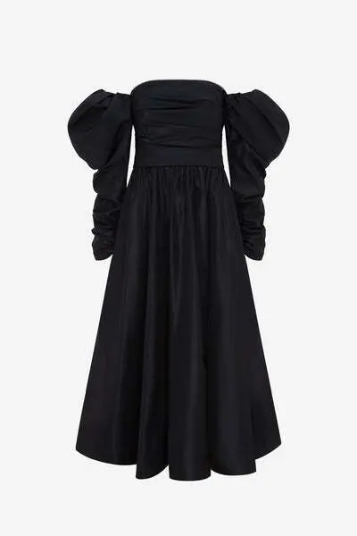 LEO LIN Off-shoulder Bustier Midi Dress