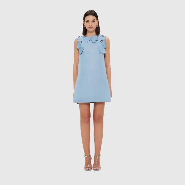 LEO LIN Blair Appliqué Mini Dress - Powder Blue