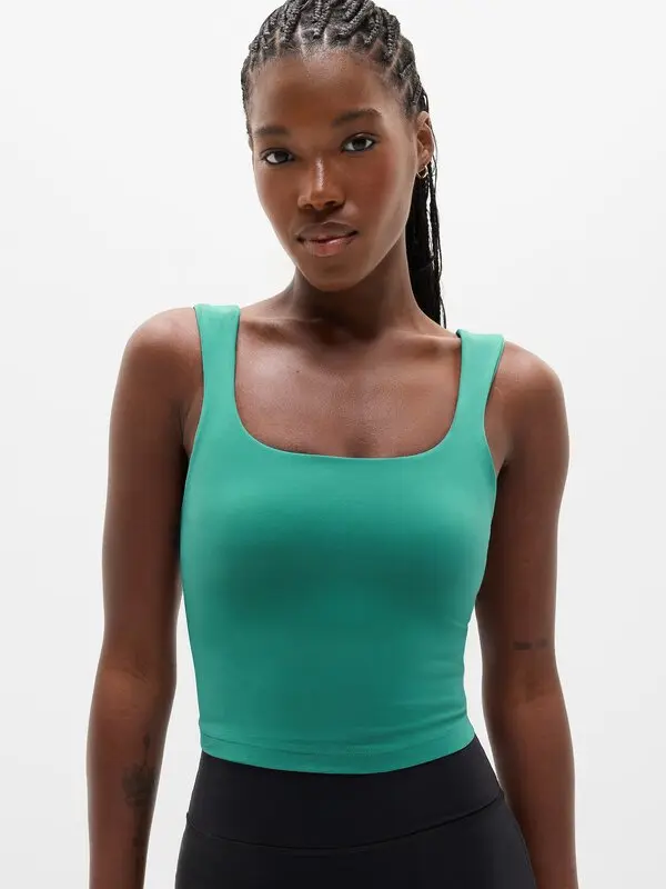 Athleta Transcend Square Neck Crop Sports Bra D-dd