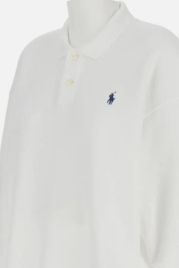 Polo Ralph Lauren Relaxed Fit Embroidered Logo Polo Sweater - Bianco