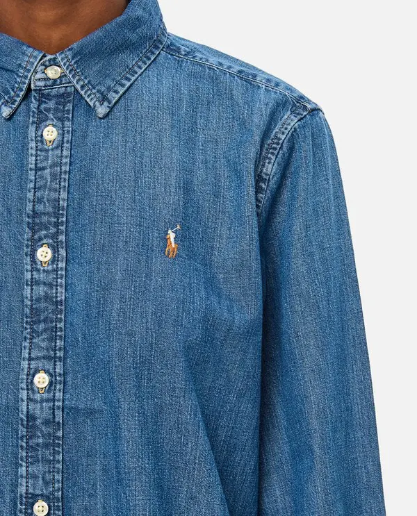 Polo Ralph Lauren Embroidered Denim Shirt - Blue