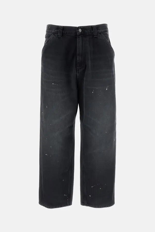 Carhartt Work In Progress Original Loose Fit Cotton Canvas Workwear Pants - Nero