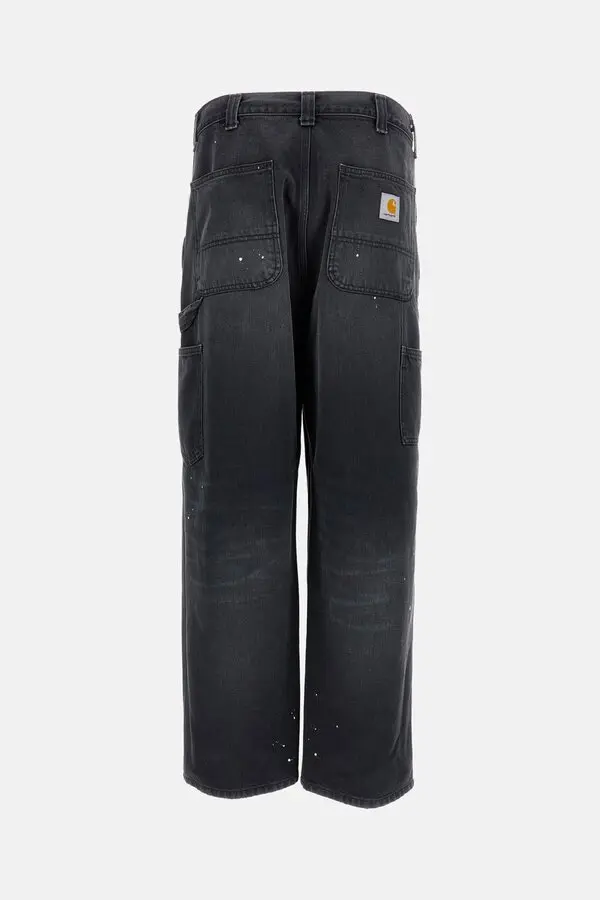Carhartt Work In Progress Original Loose Fit Cotton Canvas Workwear Pants - Nero