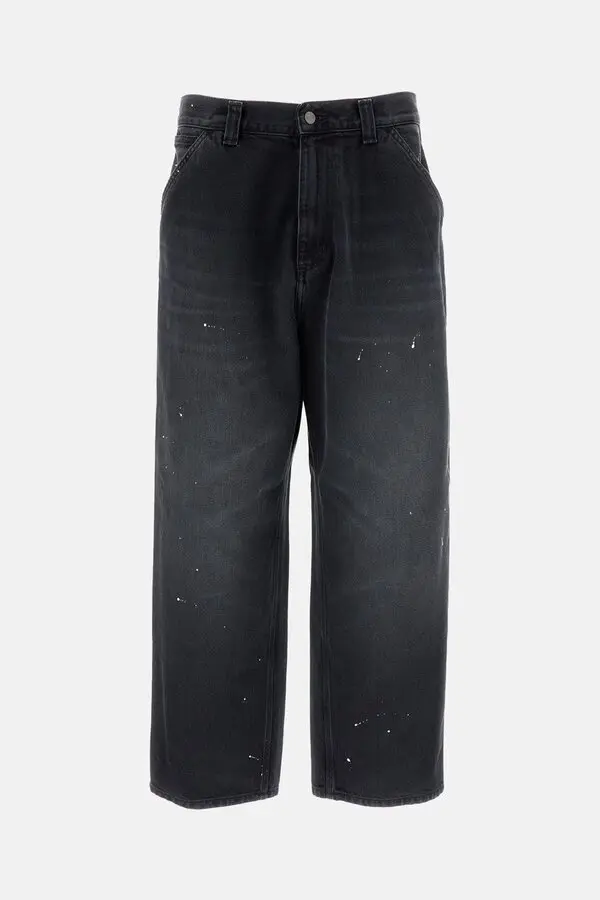 Carhartt Work In Progress Original Loose Fit Cotton Canvas Workwear Pants - Nero