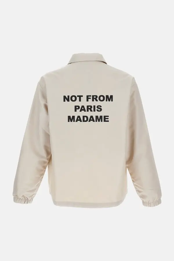 Drole De Monsieur Slogan Waterproof Jacket - Beige