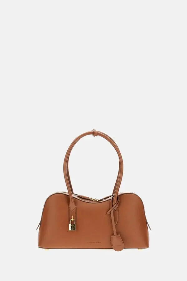 Stella McCartney Ryder Shoulder Bag With Padlock Detail - Marrone