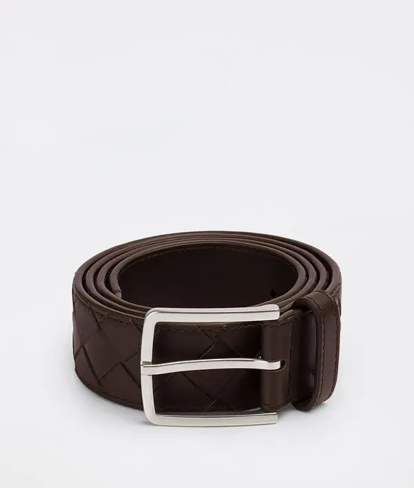 Bottega Veneta Braided Leather Belt - Marrone