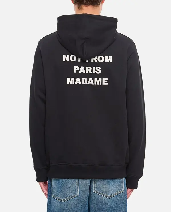 Drole De Monsieur Slogan Hooded Sweatshirt - Black
