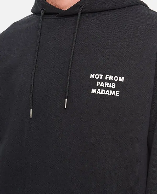 Drole De Monsieur Slogan Hooded Sweatshirt - Black