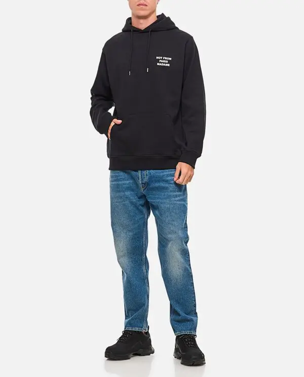 Drole De Monsieur Slogan Hooded Sweatshirt - Nero