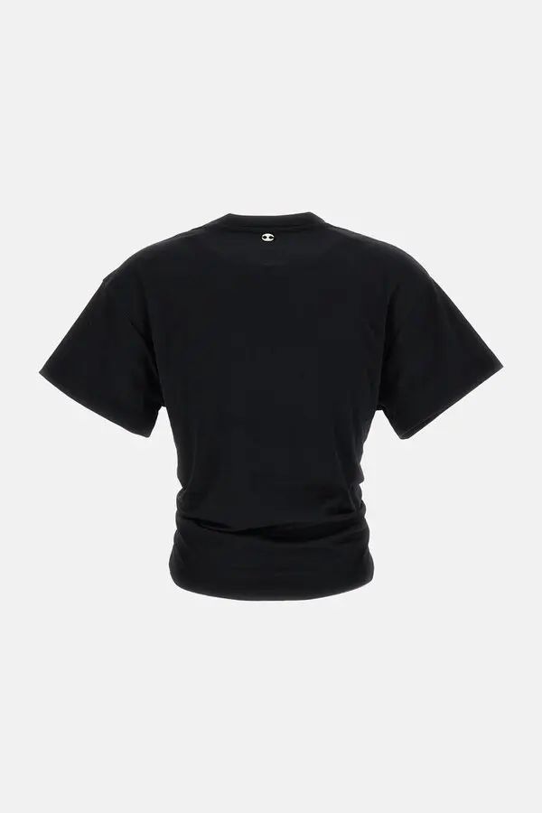 Rabanne Cropped T-shirt With Piercing Detail - Nero