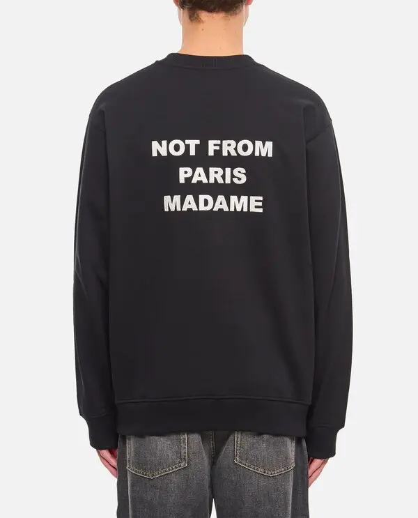 Drole De Monsieur Slogan Crewneck Sweatshirt - Black