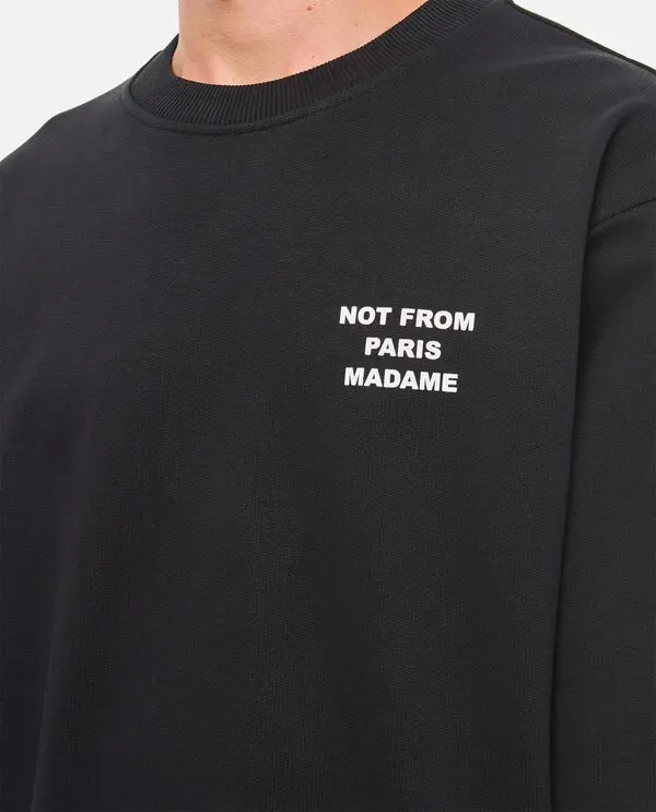 Drole De Monsieur Slogan Crewneck Sweatshirt - Black