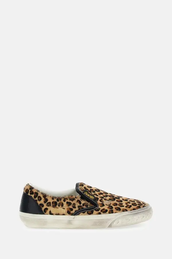 GOLDEN GOOSE Vce Slip-on Sneakers In Leopard Print Pony Hair