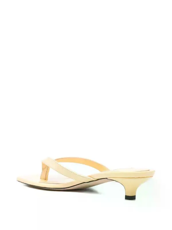 TOTEME Patent Leather Kitten-heel Sandals - Yellow