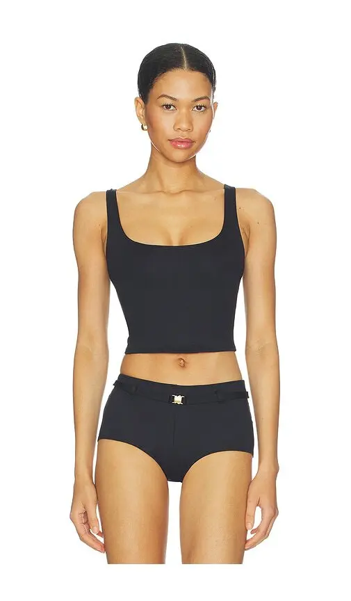 SKIMS Iconic Swim Tank Bikini Top - Obsidian