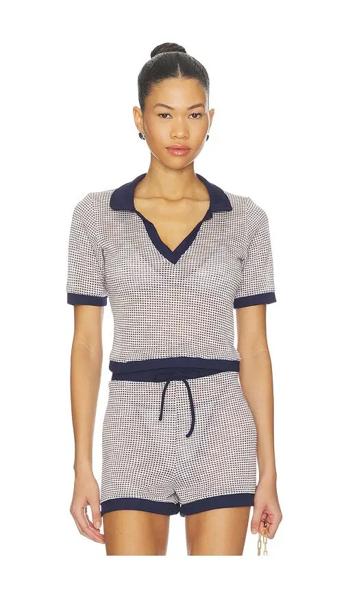Peixoto Cropped Knit Top With Metallic Threading