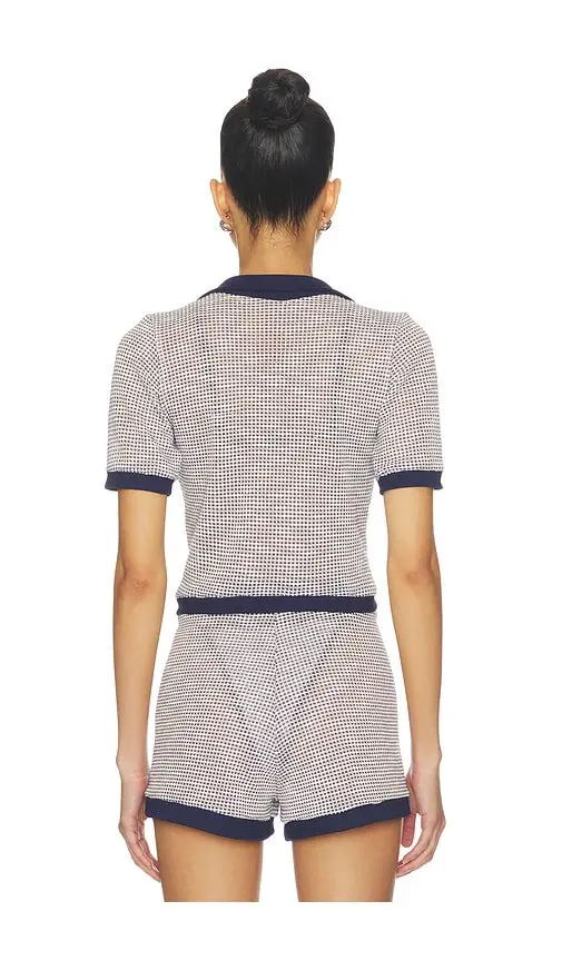 Peixoto Cropped Knit Top With Metallic Threading
