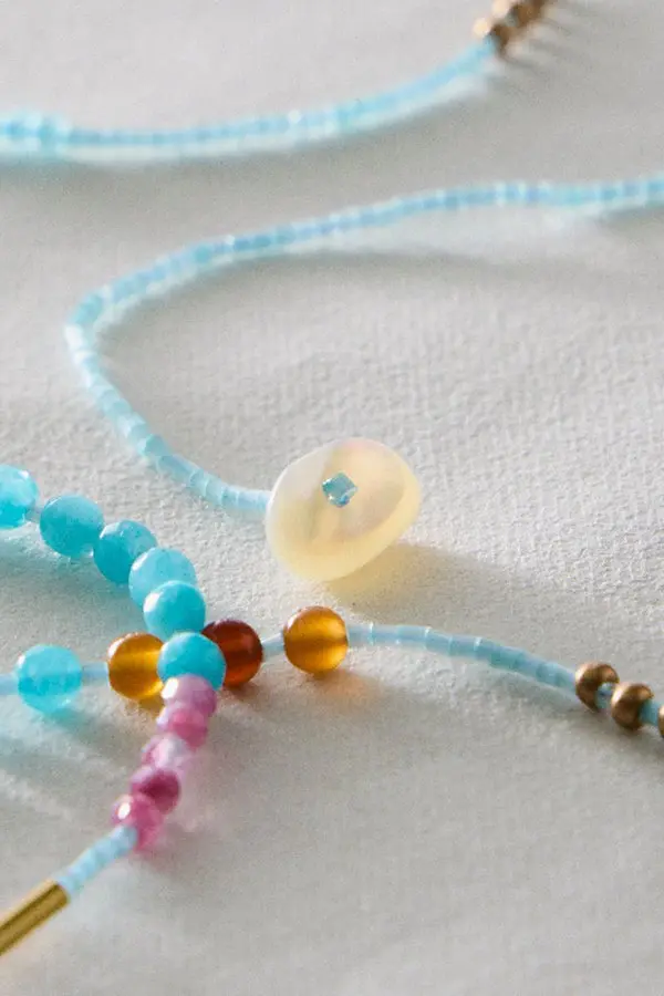 Free People Muse Semi-precious Beaded Necklace - Amazonite