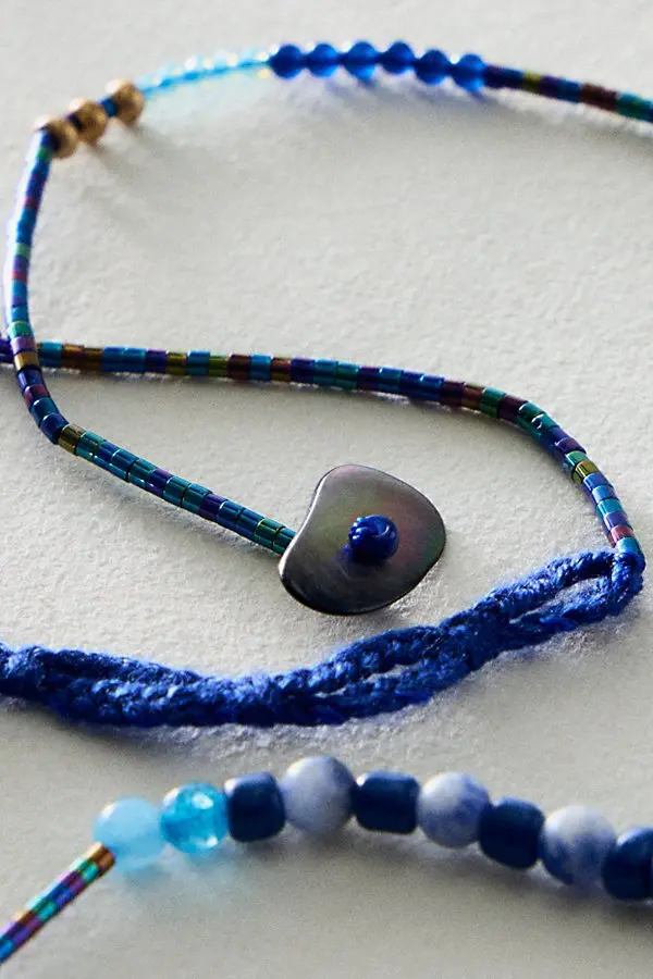 Free People Muse Semi-precious Beaded Necklace - Dusk