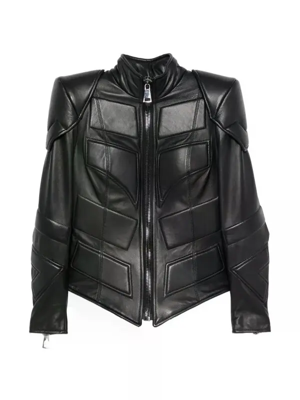 MITILIANE COUTURE Geometric Panelled Leather Jacket