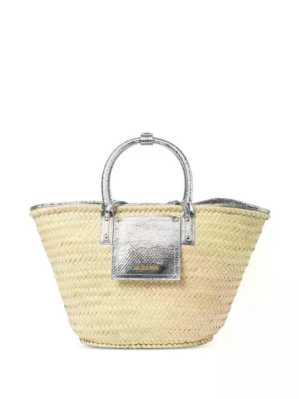 Jacquemus Le Panier Soli Woven Bucket Bag - Silver