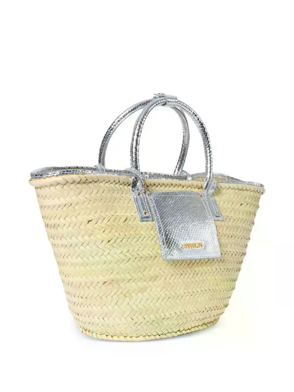 Jacquemus Le Panier Soli Woven Bucket Bag - Silver