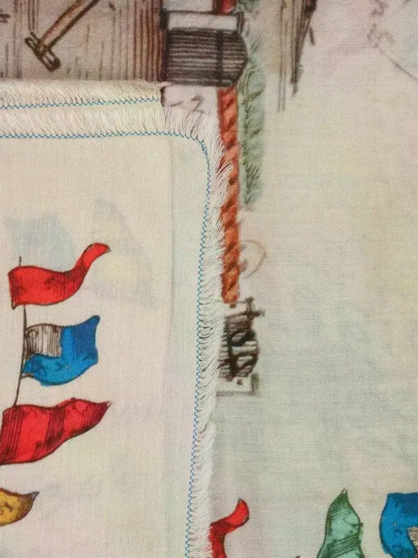 Faliero Sarti Little Baloon Flag-print Scarf - Neutrals