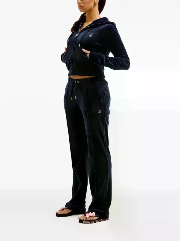 Juicy Couture Diamanté Velour Track Pants - Blue