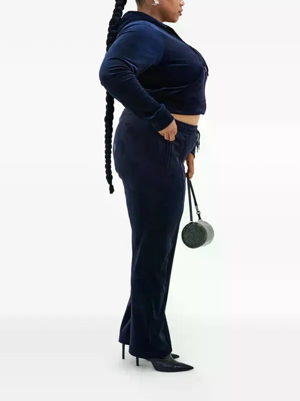 Juicy Couture Diamanté Velour Track Pants - Blue