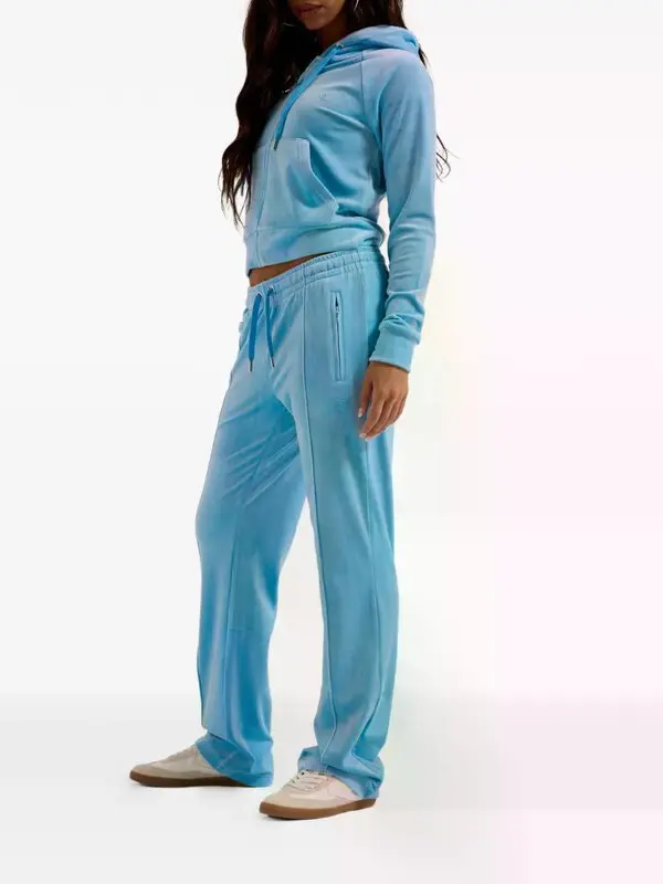 Juicy Couture Diamanté Velour Track Pants - Blue