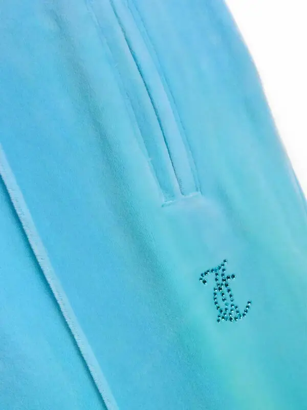 Juicy Couture Diamanté Velour Track Pants - Blue