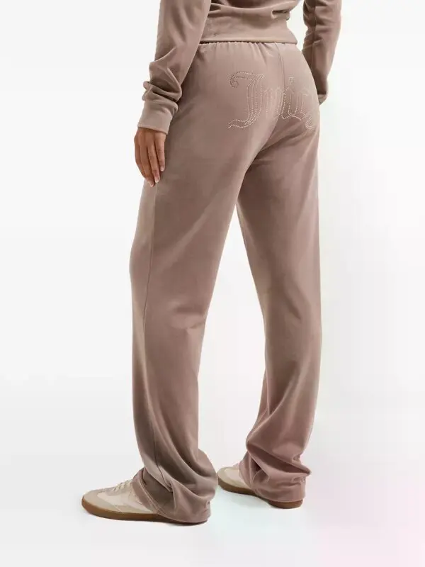 Juicy Couture Velour Diamanté Track Pants - Neutrals