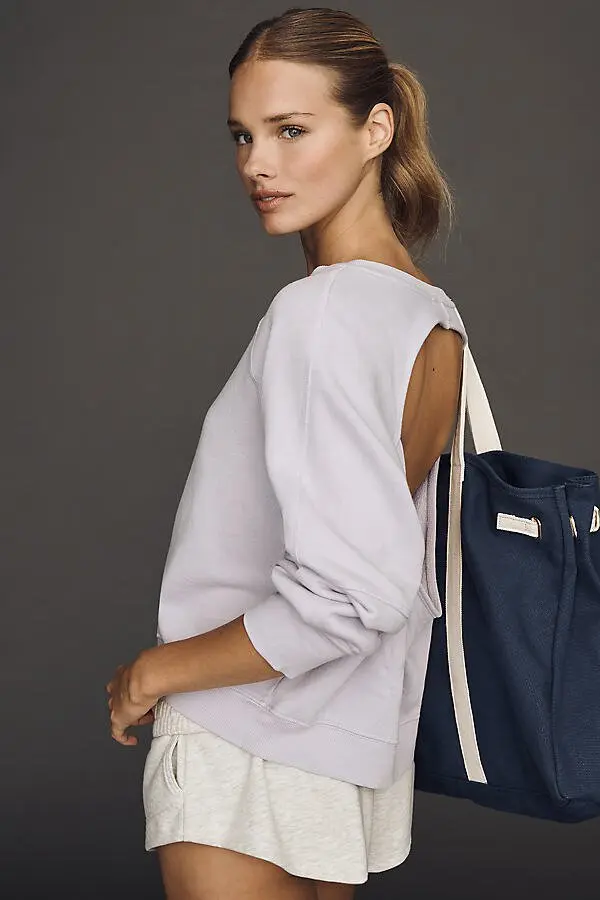 DAILY PRACTICE Open-back Pullover - Lavender Blue