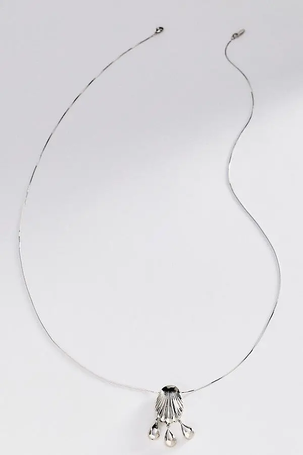 Anthropologie Summer Studio Shell Pendant Necklace - Silver