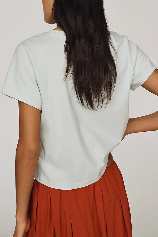Maeve Evelyn Perfect Cotton T-shirt - Light Blue