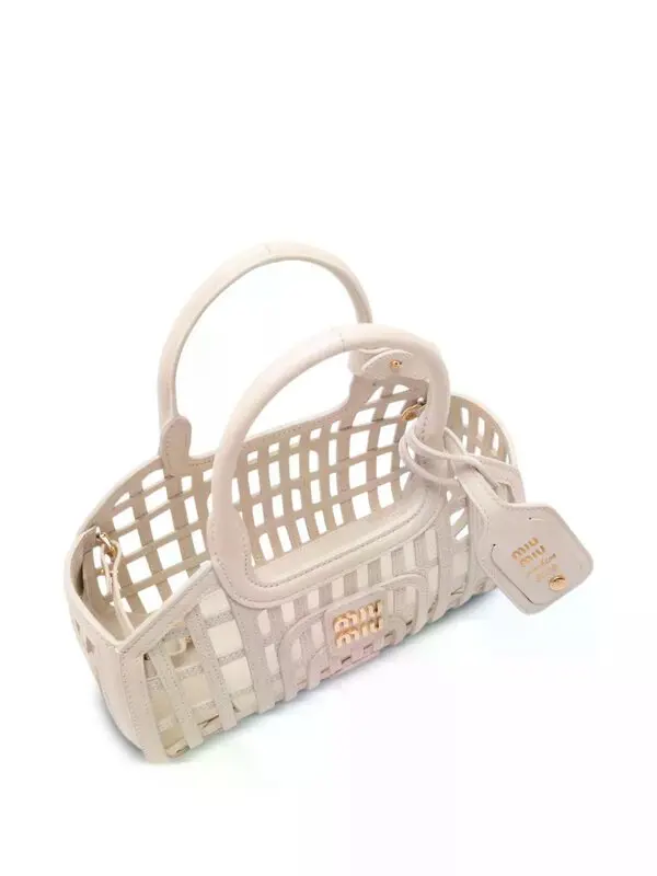Miu Miu Cage-effect Leather Shoulder Bag
