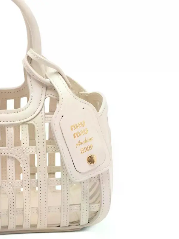 Miu Miu Cage-effect Leather Shoulder Bag