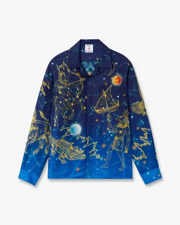 Casablanca Astrology Long Sleeve Silk Shirt