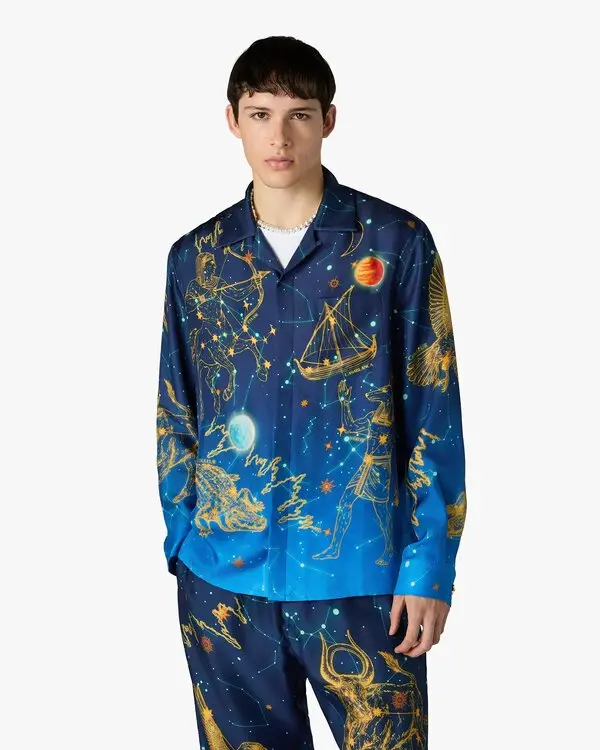 Casablanca Astrology Long Sleeve Silk Shirt
