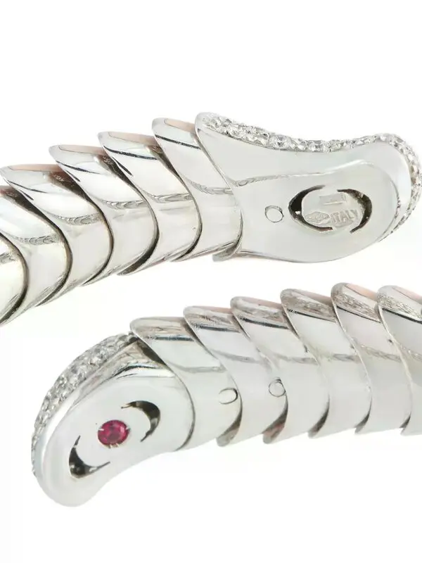 Roberto Coin 18k White Gold Diamond And Enamel Serpentine Bracelet
