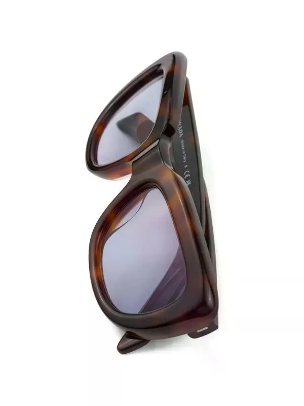 Prada Rectangular Acetate Sunglasses - Brown