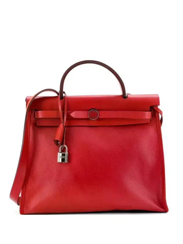 Hermès Herbag Zip Berline 31 Shoulder Bag - Red