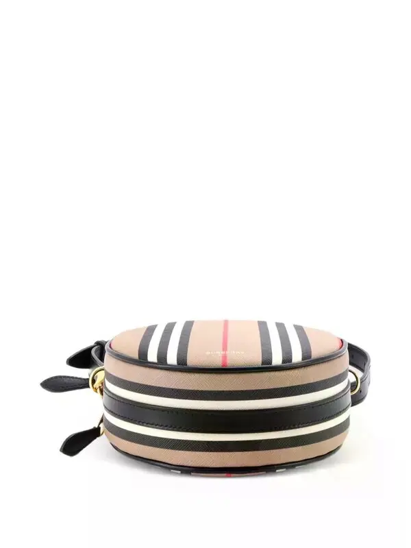 Burberry Louise Round Bag Icon Stripe E-canvas Belt Bag - Brown