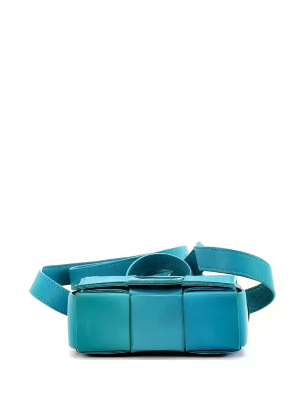 Bottega Veneta Cassette Maxi Intrecciato Leather Extra Mini Crossbody Bag - Blue