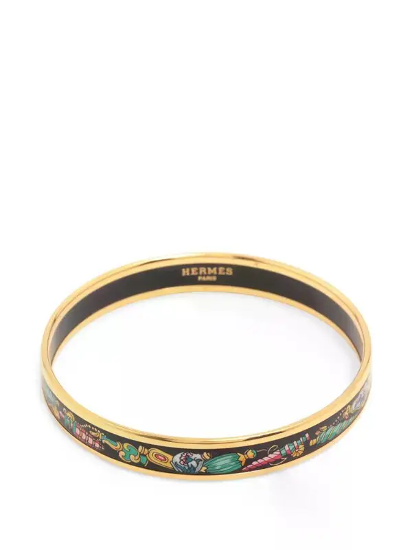 Hermès Narrow Enamel "qu'importe Le Flacon" Bangle Bracelet - Black