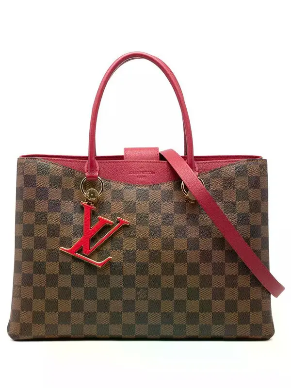 LOUIS VUITTON Damier Ebene Riverside Satchel - Brown