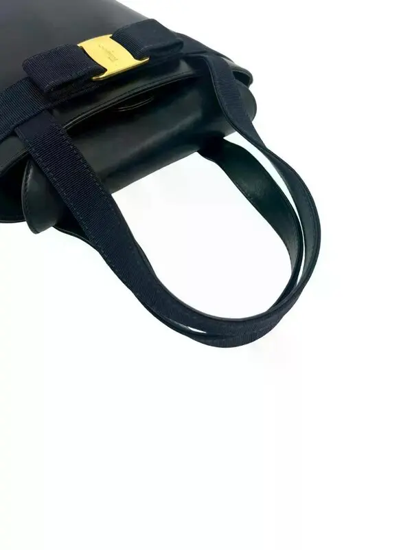 FERRAGAMO Vara Bow Top Handle Bucket Bag - Blue
