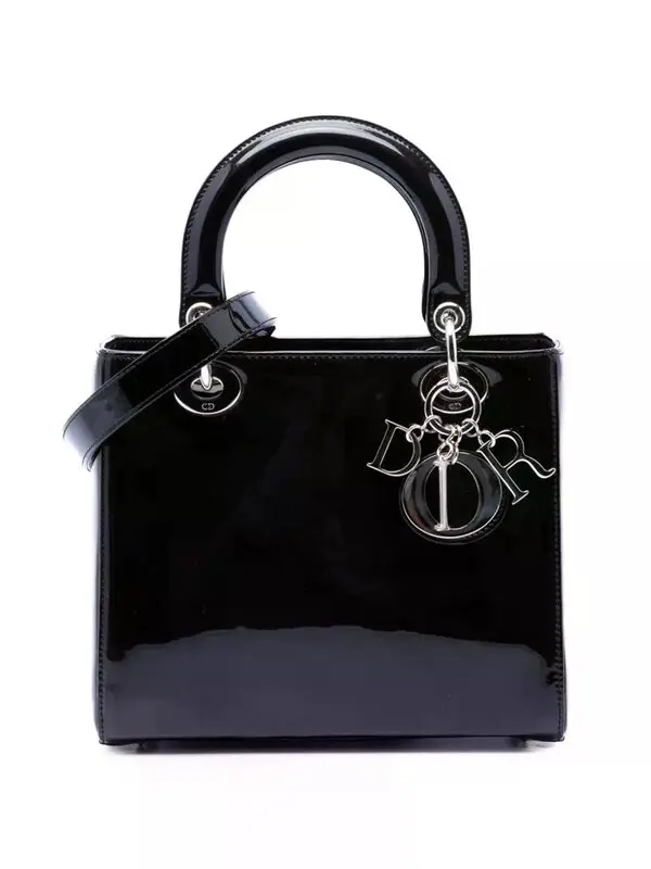 Dior Patent Leather Lady Satchel - Black