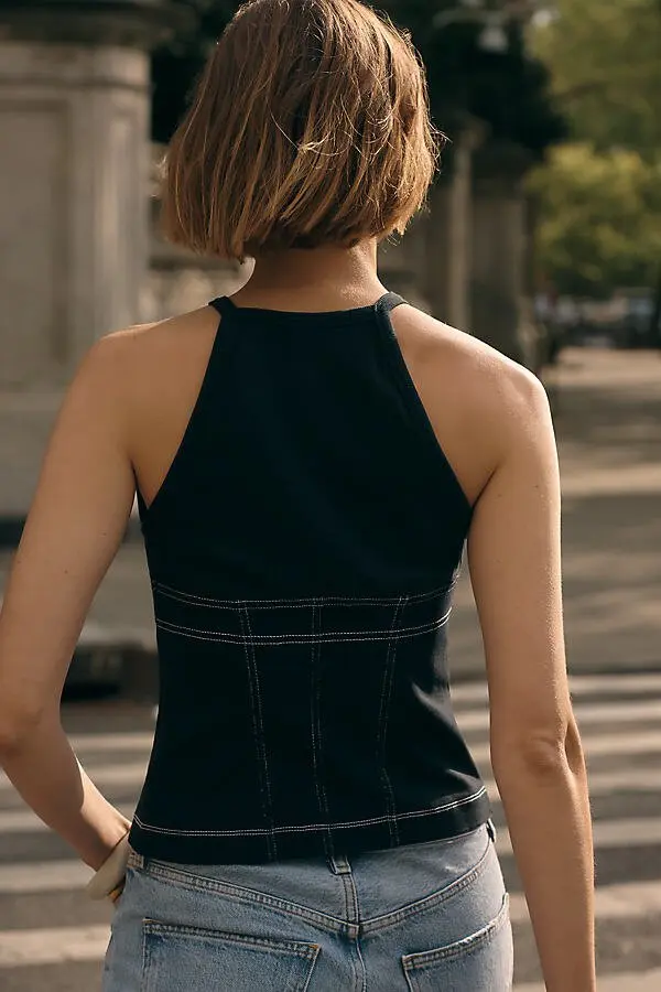 PILCRO High-neck Tank Top - Black